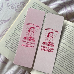 Just A Girl Bookmark - Cute and Girly - Book Obsessed - Multiple Book ...
