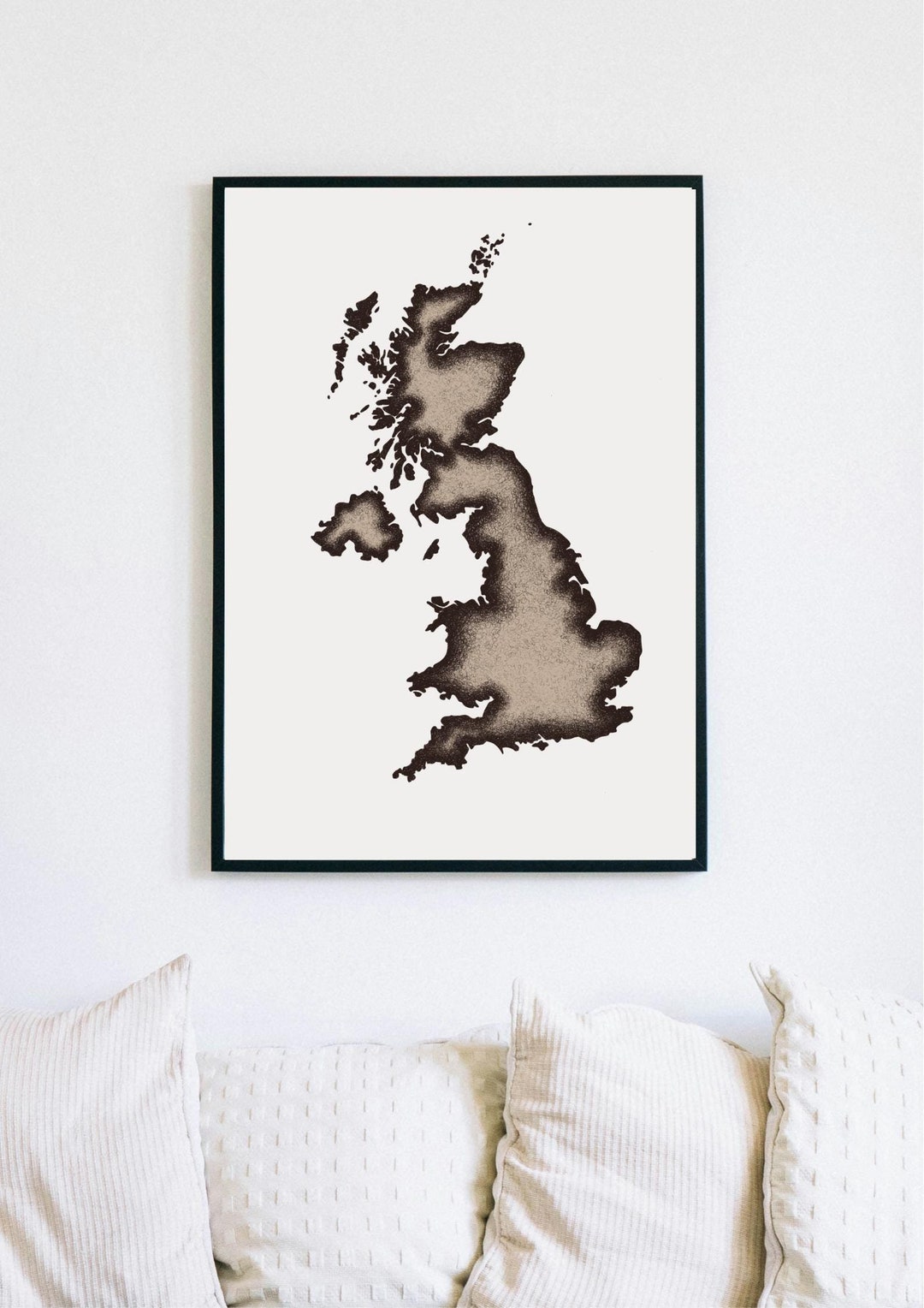 Vintage Map of the United Kingdom - Minimalist Art Style Wall Print - Etsy