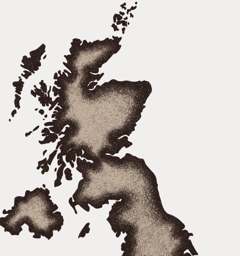 Vintage Map of the United Kingdom - Minimalist Art Style Wall Print - Etsy