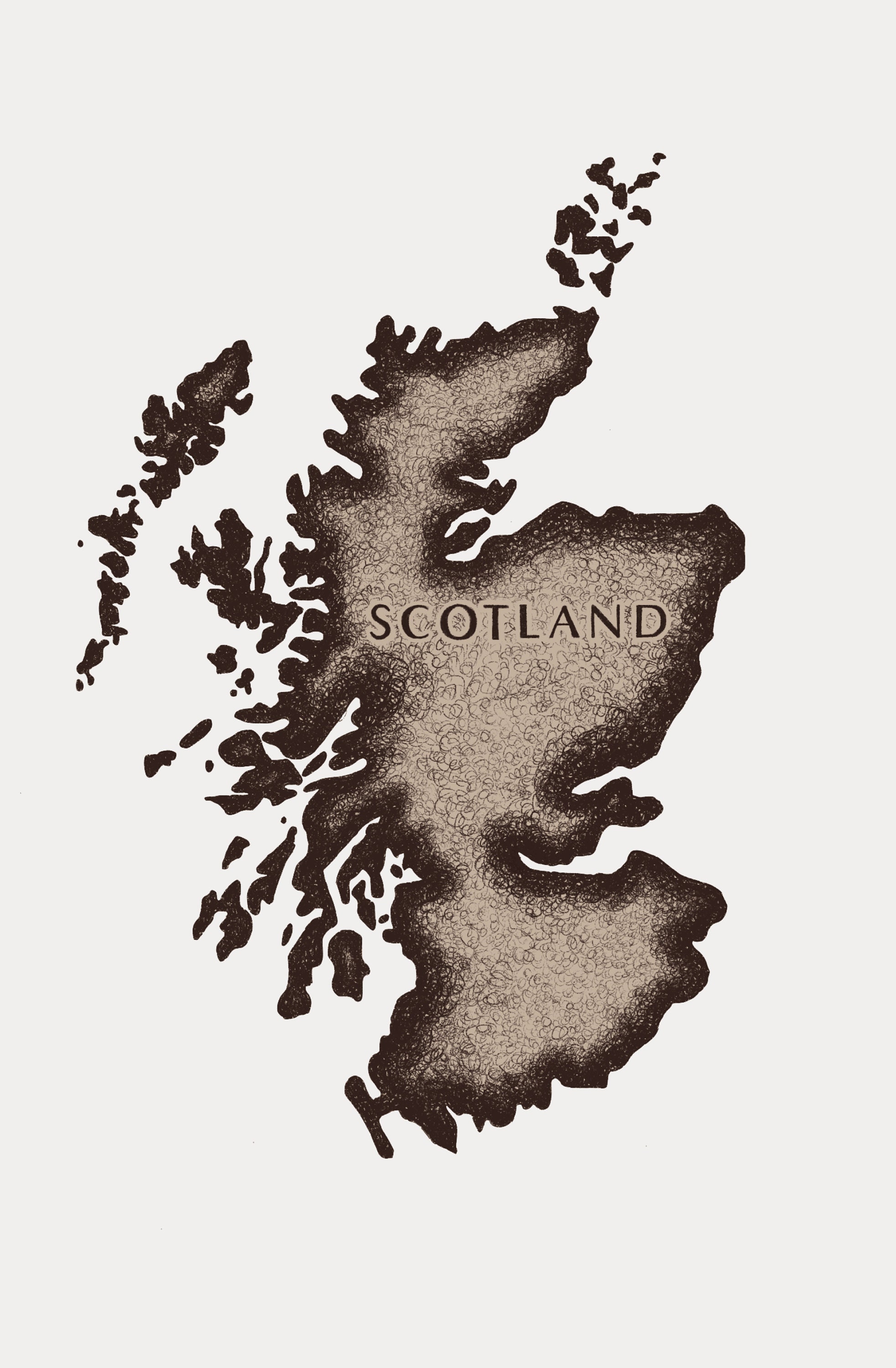 Vintage Map of Scotland Minimalist Art Style Wall Print - Etsy