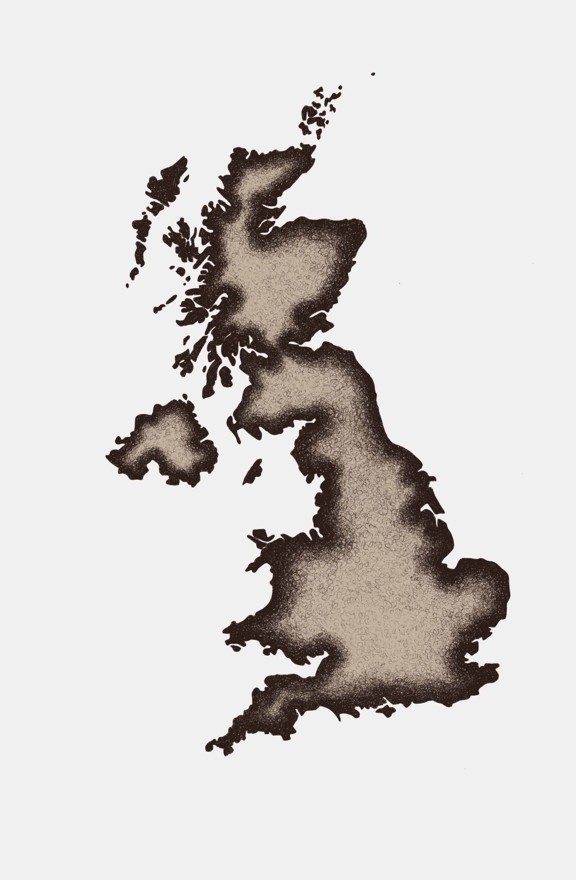 Vintage Map of the United Kingdom - Minimalist Art Style Wall Print - Etsy