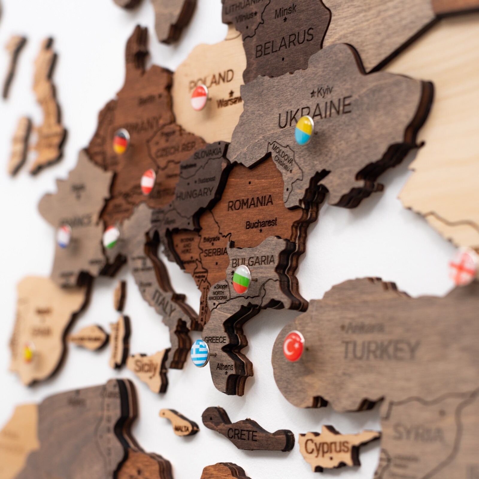 Country Flags Push Pins for World Map - Mark Places You Have Visited or ...