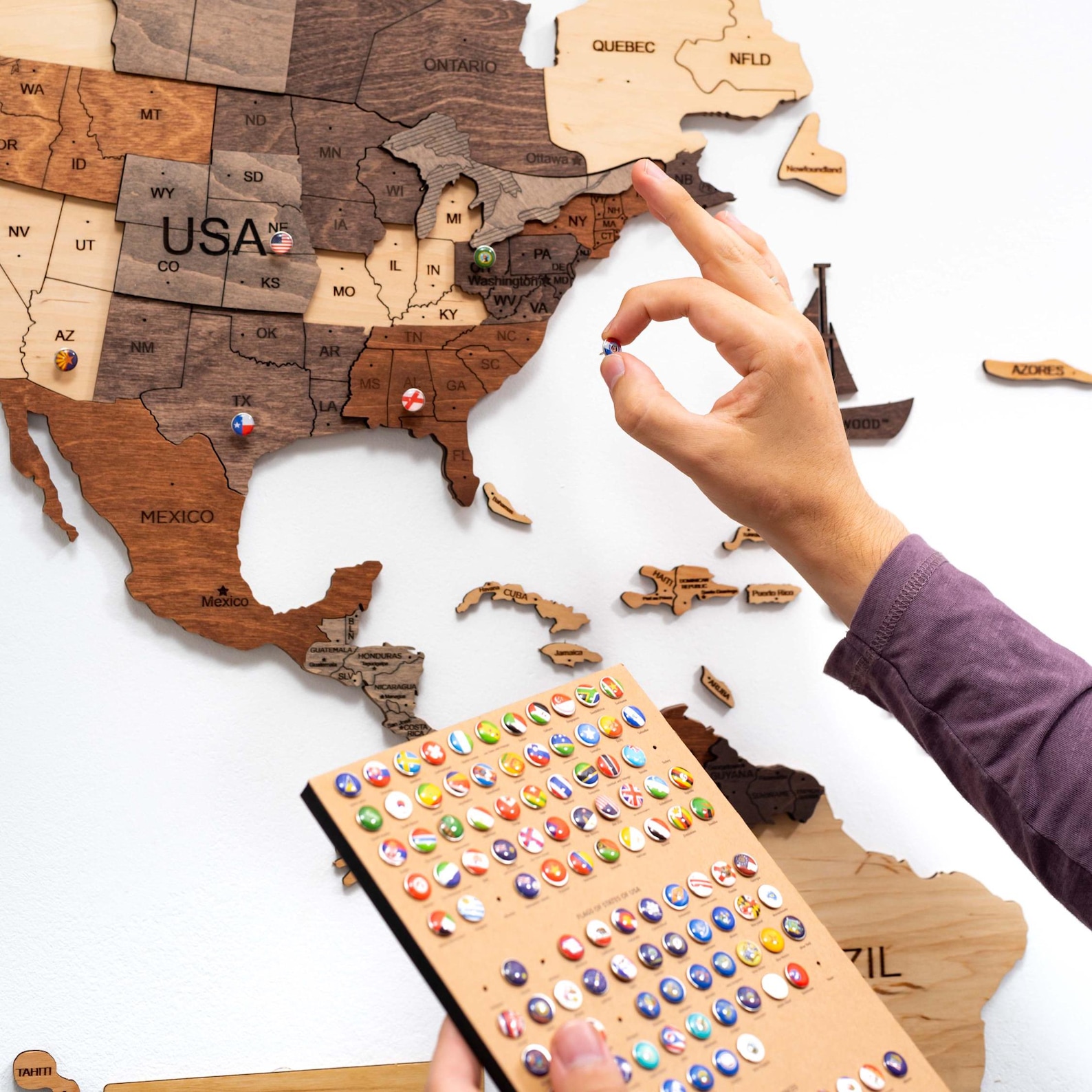 Country Flags Push Pins for World Map - Mark Places You Have Visited or ...
