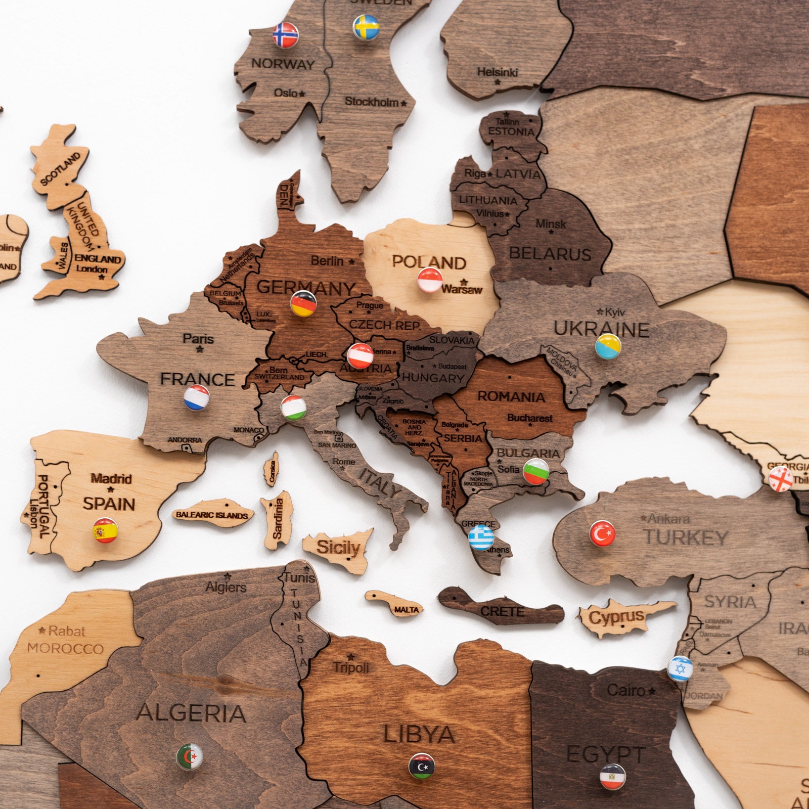 3D World Map, Living Room Decor, World Map Wall Art, Wooden World Map ...