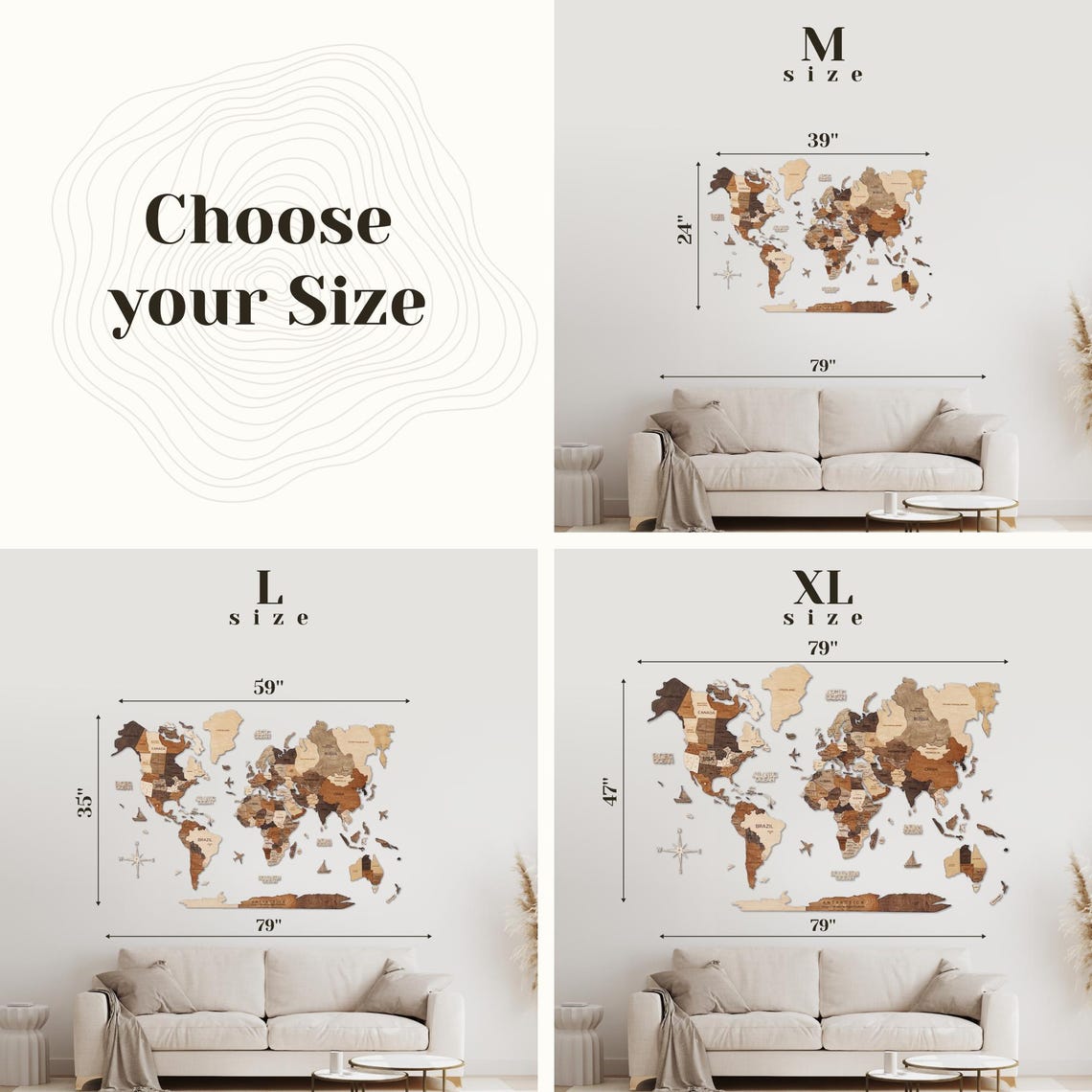World Map Pin Board, Wooden Decor, Map of Places Visited, Travel Map of ...
