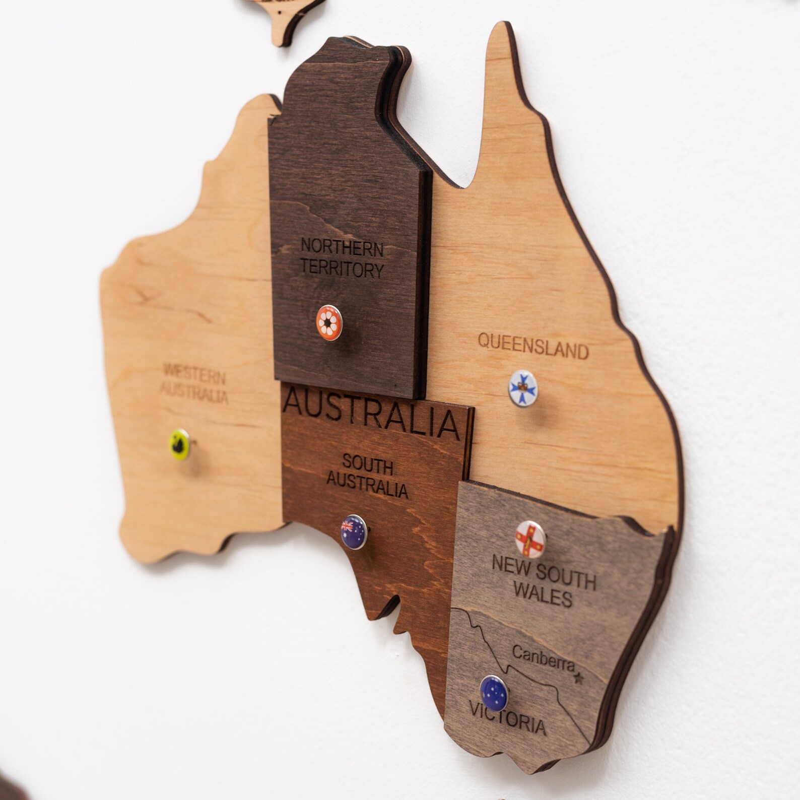 World Map Wall Art, Travel Map With Pins, Wall Decor for Home ...