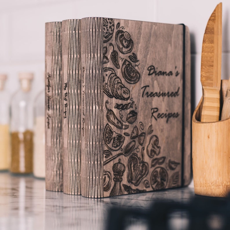 Wooden Recipe Book Binder, Personalized Gifts for Her, Mother's Day ...
