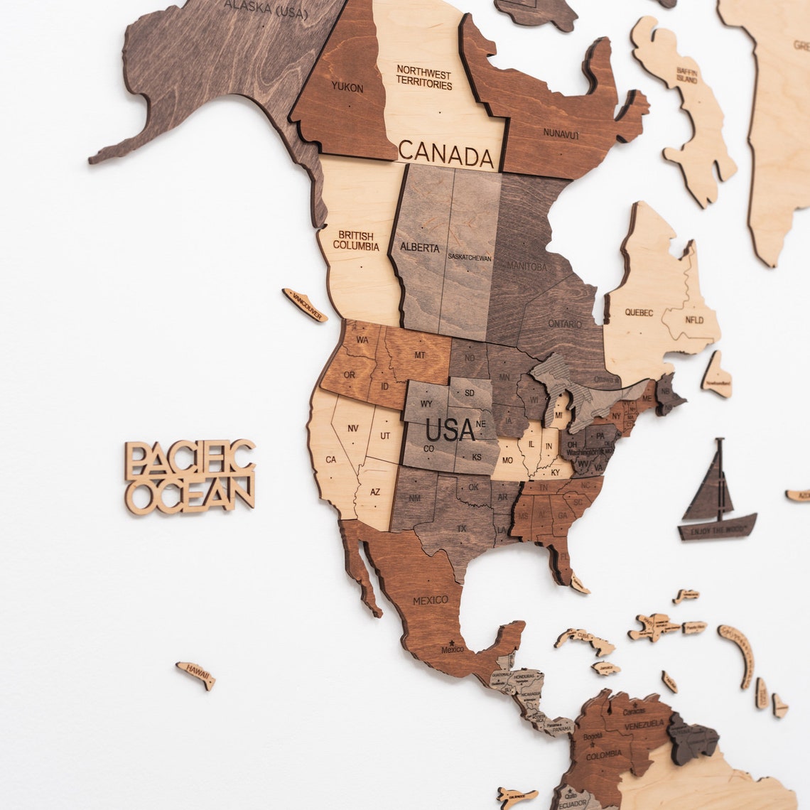 World Map Wall Art, Travel Map With Pins, Wall Decor for Home ...