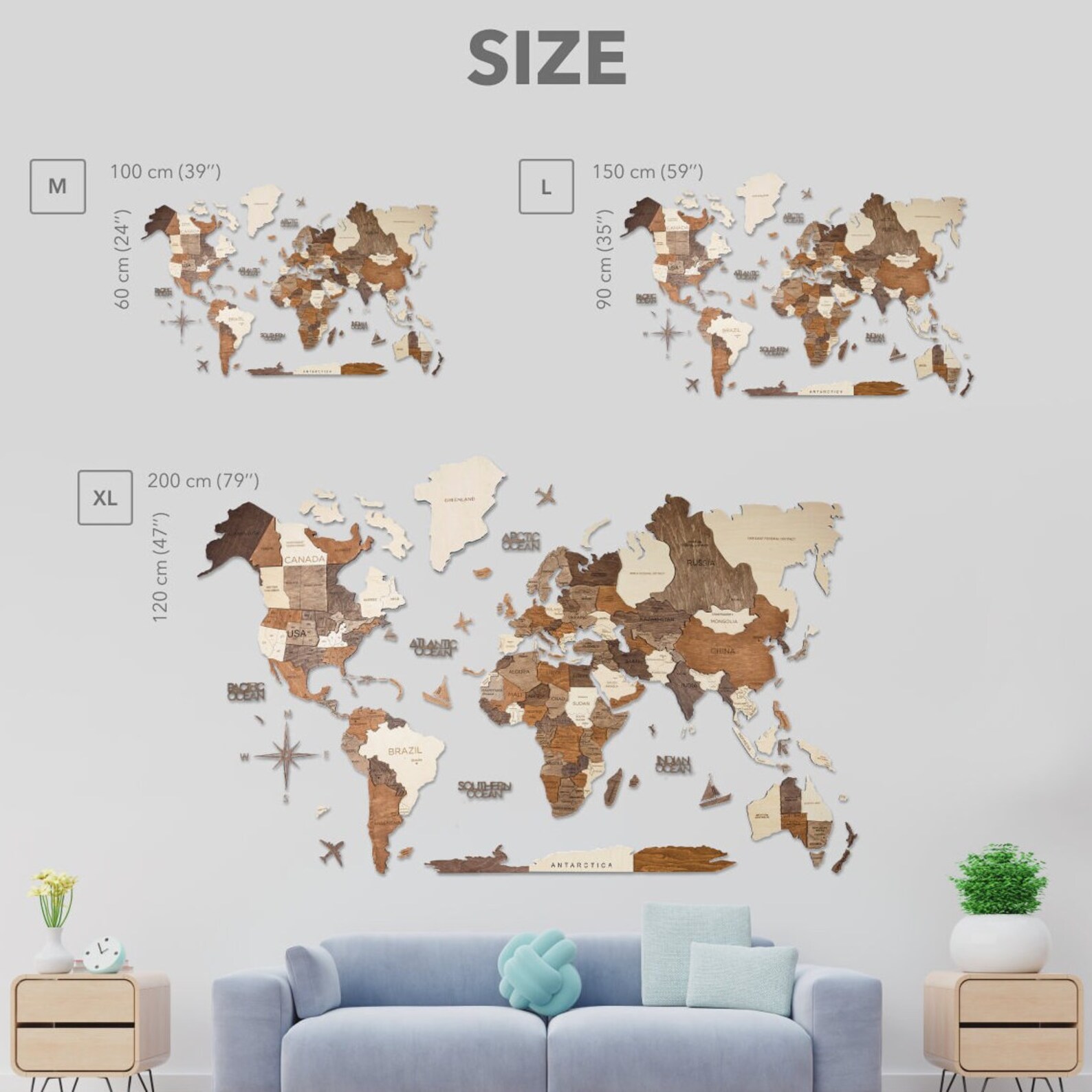 World Map Wall Art, Travel Map With Pins, Wall Decor for Home ...