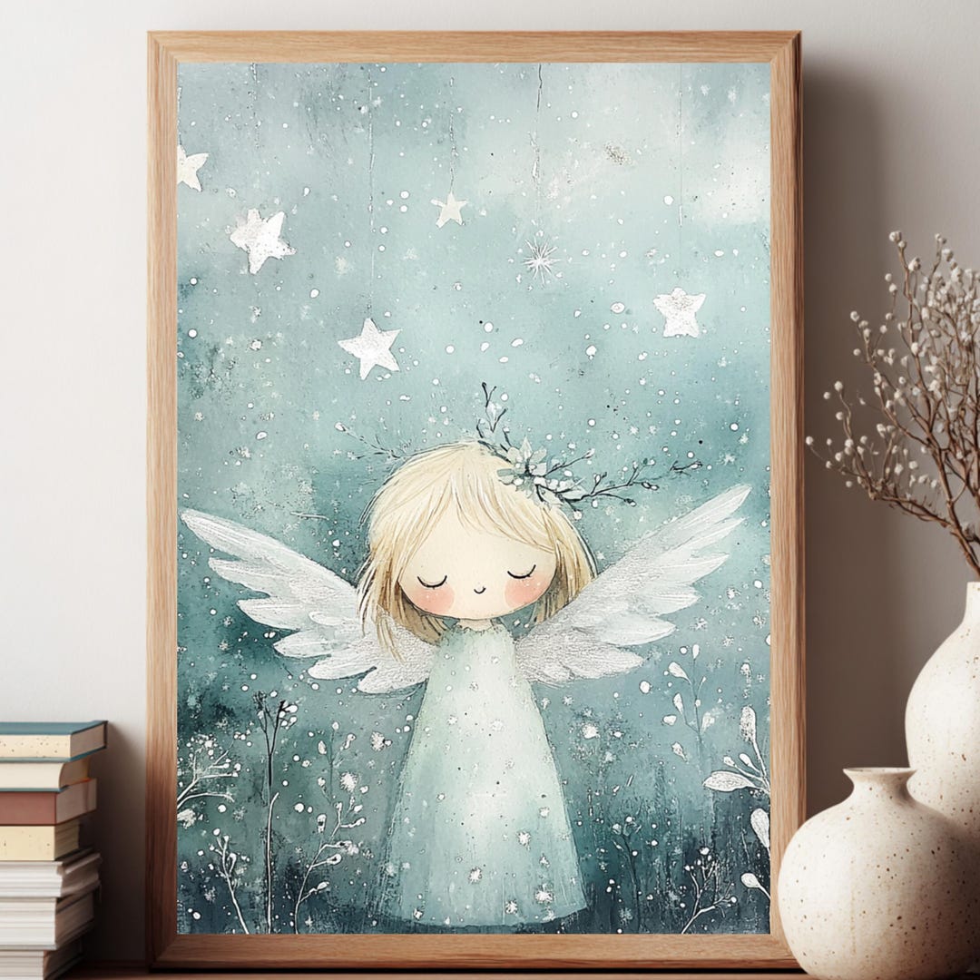 Pastel Angel Print: Whimsical Nursery Wall Art (digital Download) - Etsy
