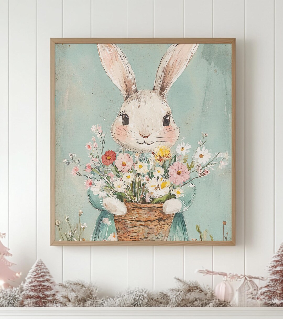 Spring Bunny Digital Wall Art, Fairytale Rabbit Printables, Enchanted ...
