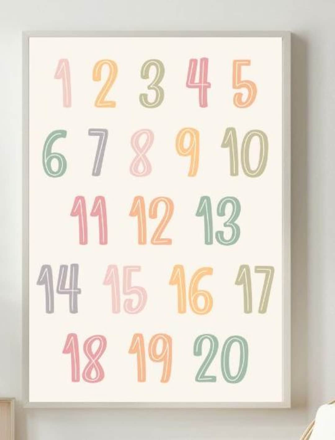 Counting Numbers Wall Art, Nursery Framed Art, Ready to Hang Decor ...