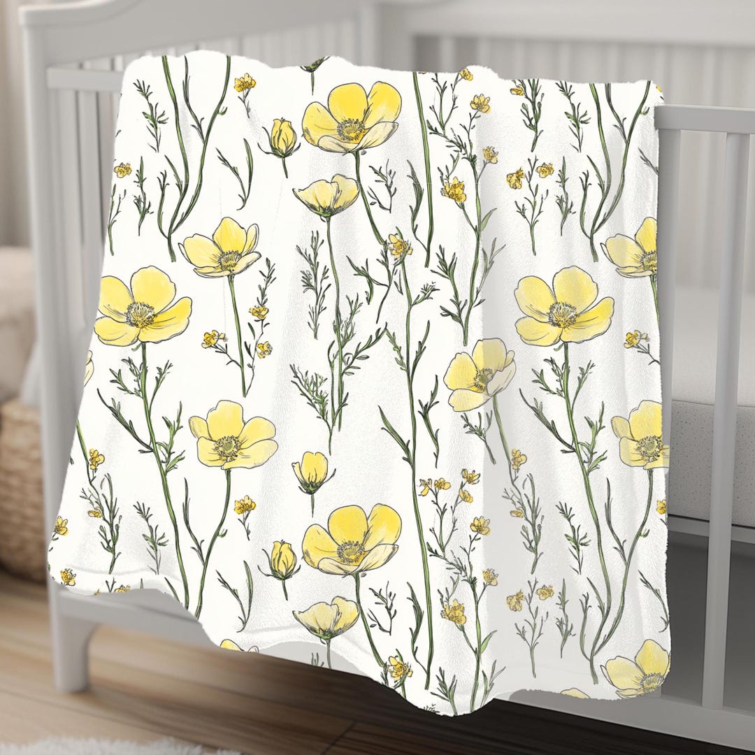 Buttercups Baby Girl Blanket, Children Kids Throw Blankets, Velveteen ...