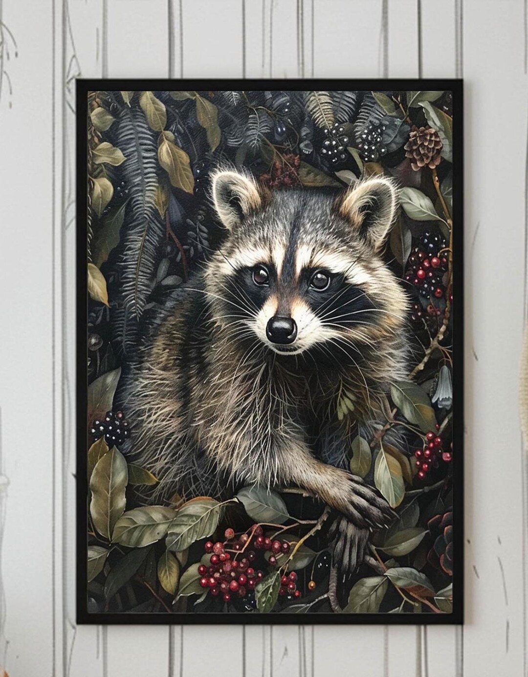 Woodland Raccoon Cottagecore Poster, Woodland Dark Cottagecore ...