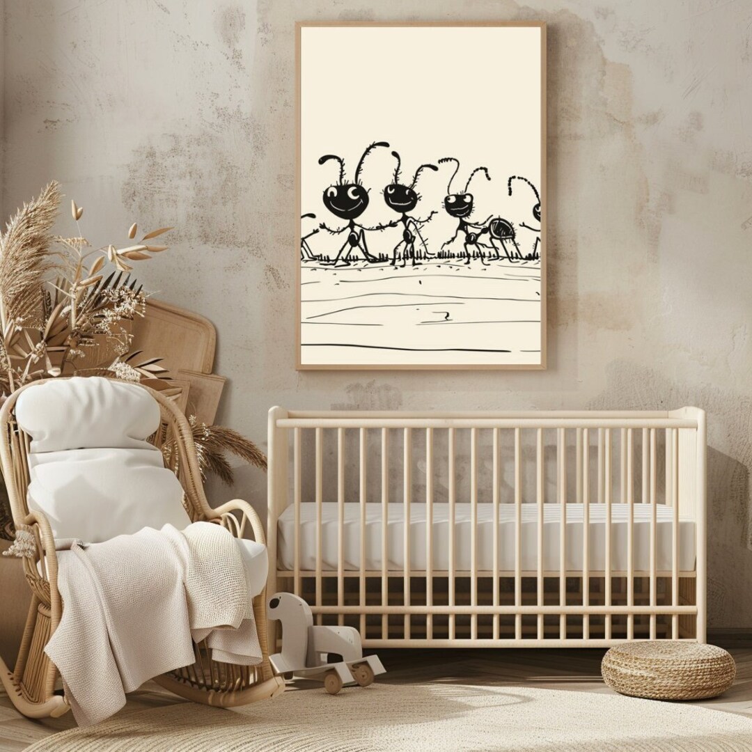 Black Ants Wall Art, Insect Animal Art, Baby Shower Gift, Nursery ...