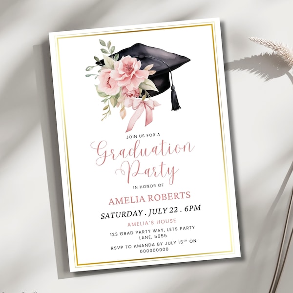 Pink Graduation Cap - Etsy