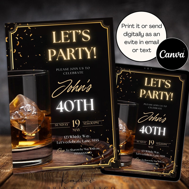 Men Birthday Invite - Etsy