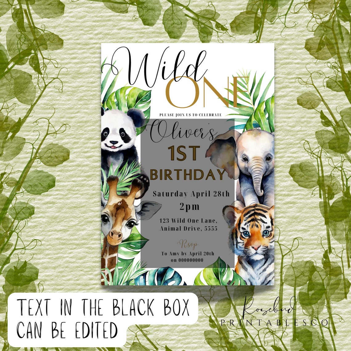 Wild One 1st Birthday Invitation Wild One Birthday Invitation Safari ...