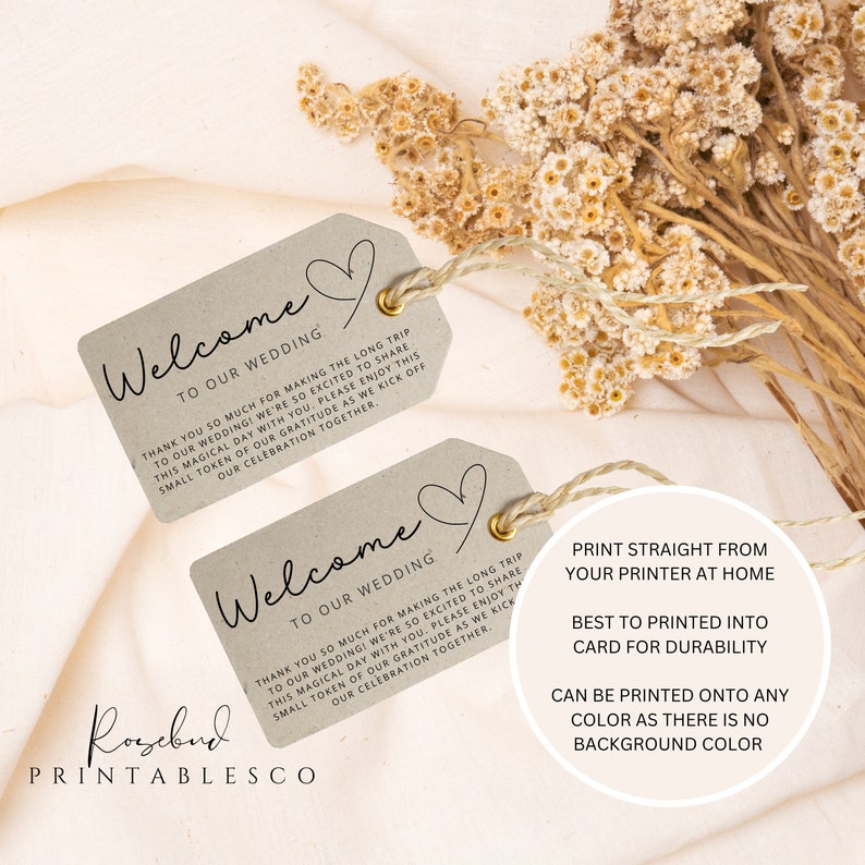 Wedding Welcome Gift Tag Thank You for Travelling Wedding Tag Wedding ...