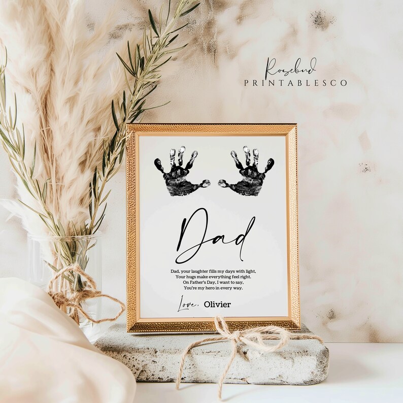 Father's Day Handprint Personalized Keepsake for Dad Gift for Dad ...