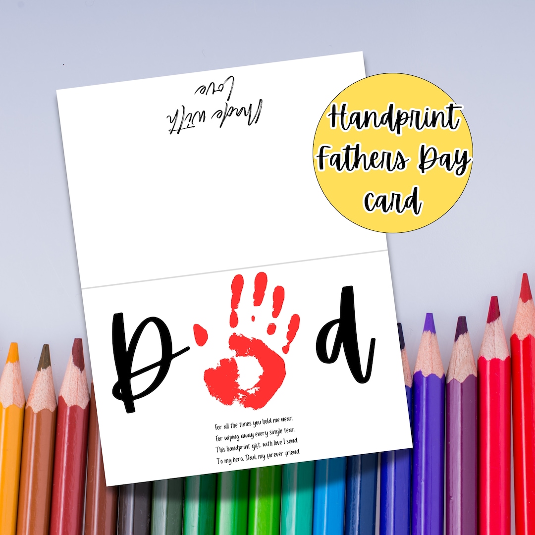 Father's Day Handprint Card Dad DIY Handprint Printable Fathers Day ...