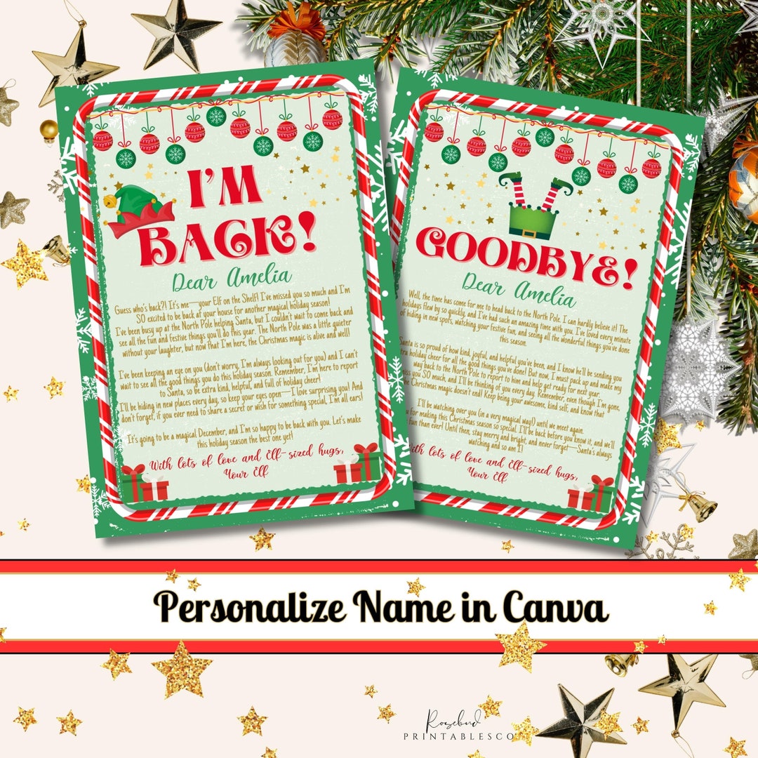 Editable Elf Arrival Letter, Elf Hello Goodbye Letters, Elf Hello ...