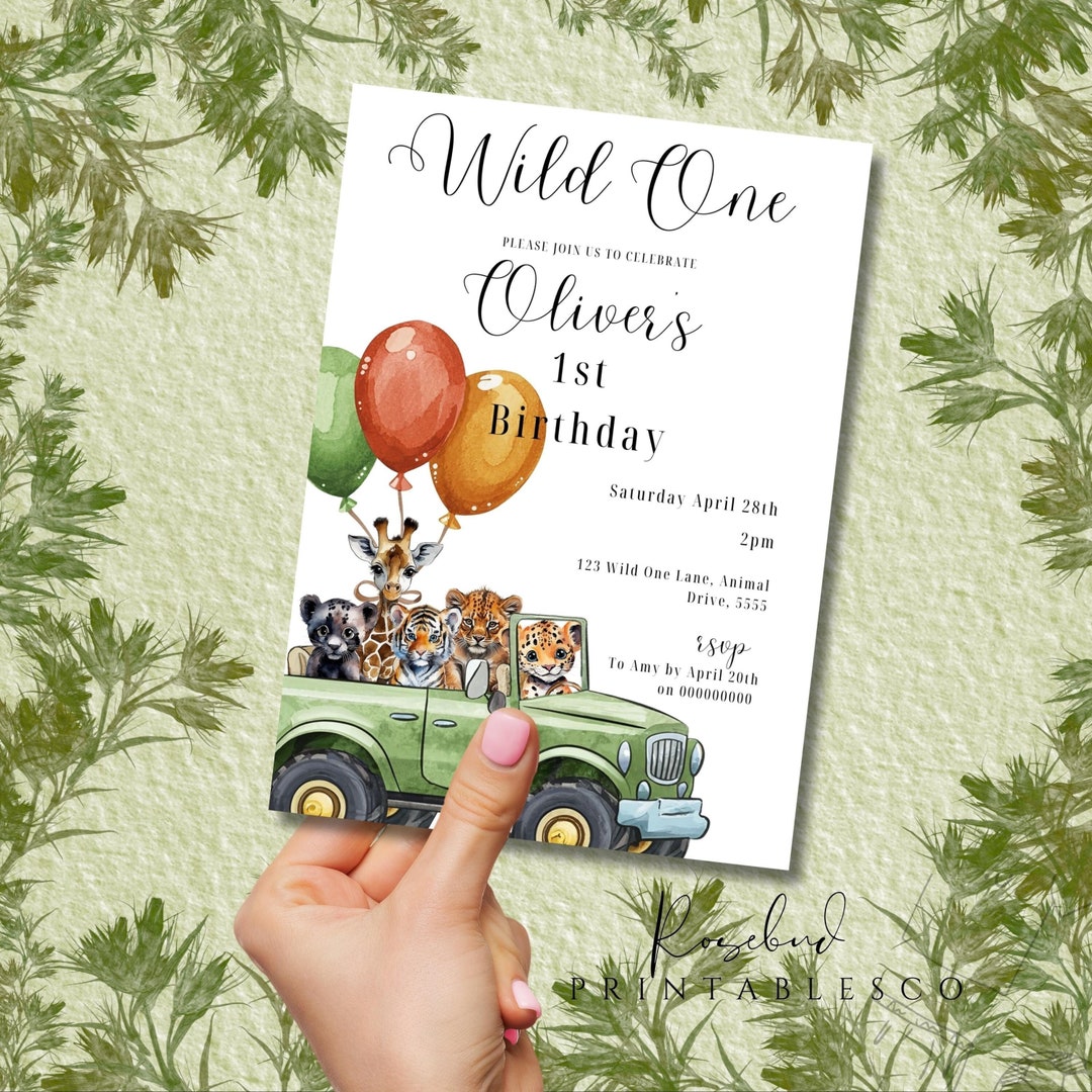 Wild One 1st Birthday Invitation Wild One Birthday Invitation Safari ...