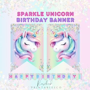 Editable Unicorn Birthday Invitation Magical Pastel Rainbow Unicorn ...