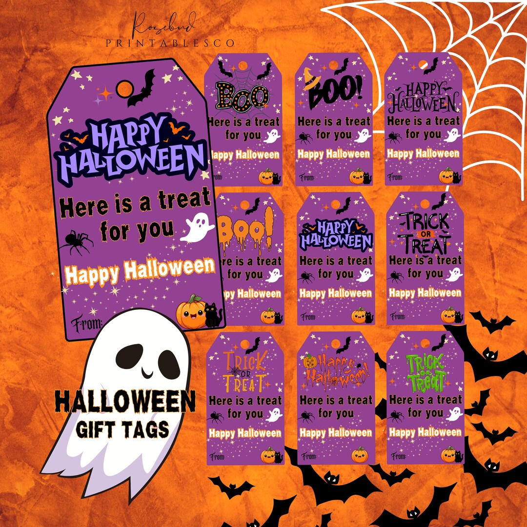 Editable Boo Here's a Treat Just for You Favor Tag, Halloweentrick or ...