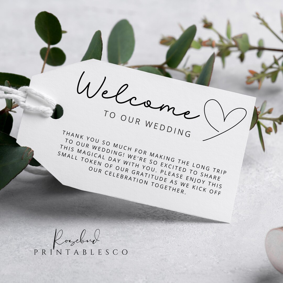 Wedding Welcome Gift Tag Thank You for Travelling Wedding Tag Wedding ...