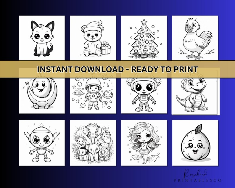 450 Coloring Kids Pages Activity Book for Kids Digital Product Instant ...