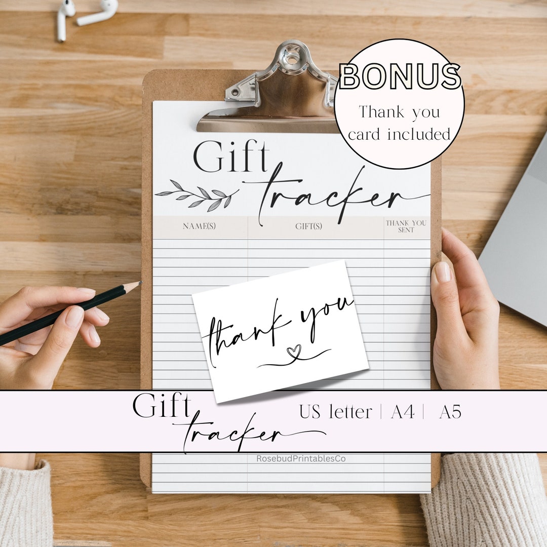 Printable Gift Tracker, Printable Gift Planner Gift Planner PDF ...