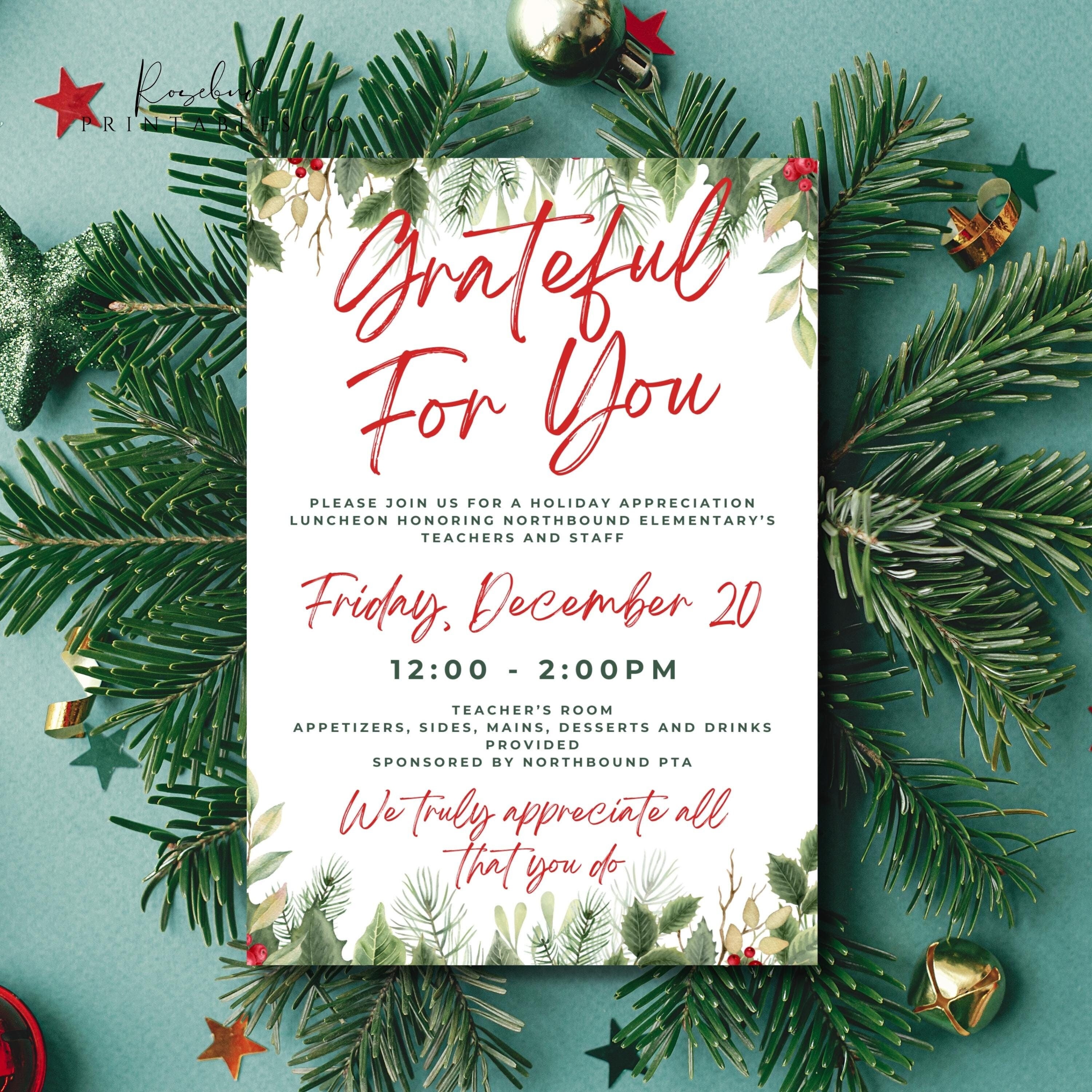 Holiday Luncheon Templates Christmas Lunch Background Poster Template