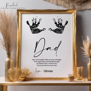 Father's Day Handprint Personalized Keepsake for Dad Gift for Dad ...