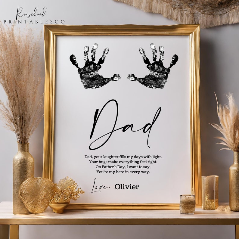 Father's Day Handprint Personalized Keepsake for Dad Gift for Dad ...