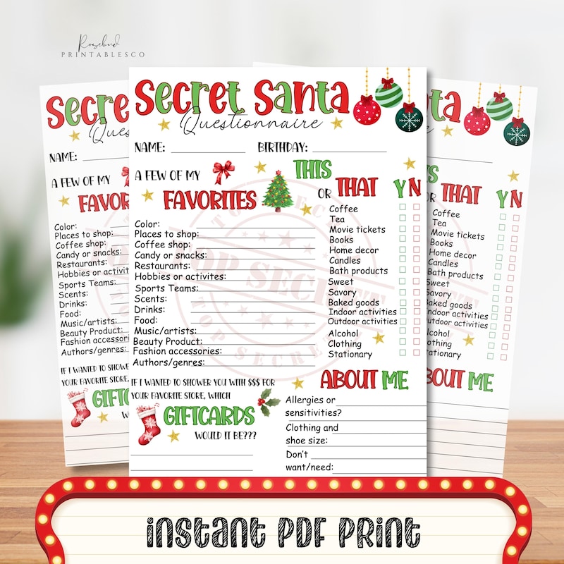 Secret Santa With List - Etsy