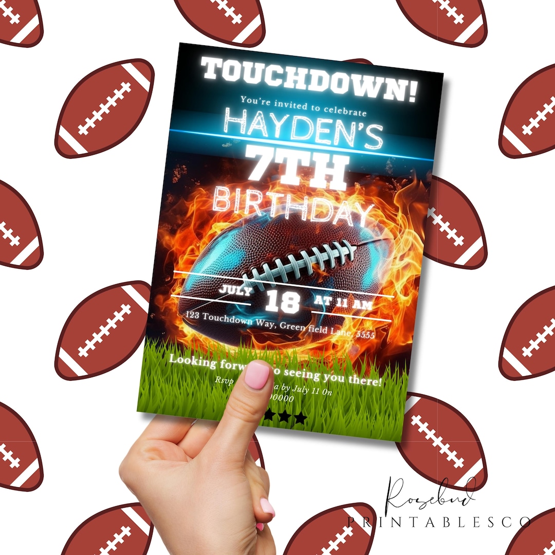 Football Invitation Football Birthday Invitation Sports Party Invite ...