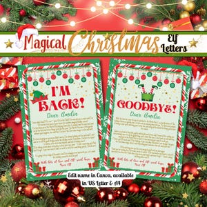 Editable Elf Arrival Letter, Elf Hello Goodbye Letters, Elf Hello ...
