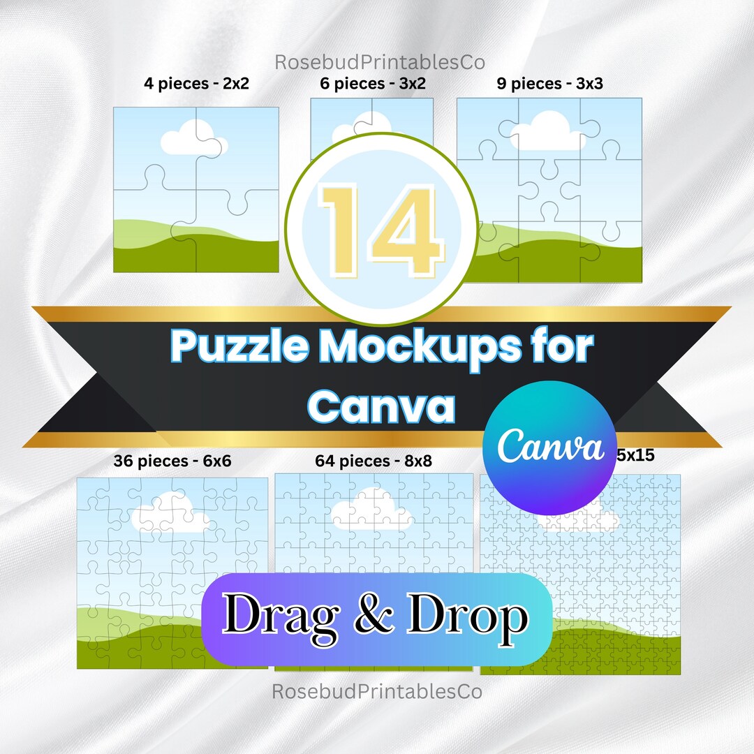 Jigsaw Puzzle Mockup for Canva Frame Mockup Canva Jigsaw Puzzle ...