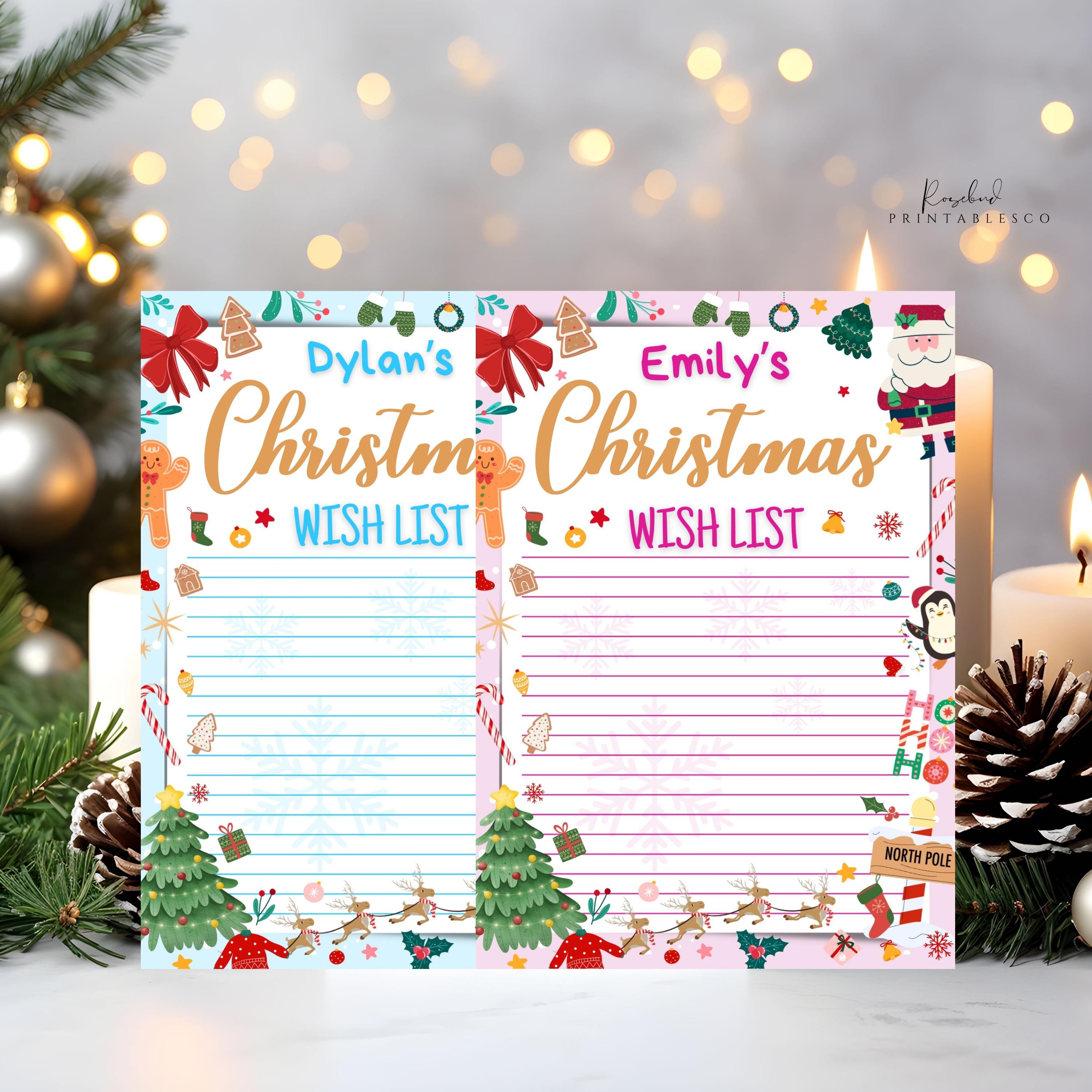Kids Christmas Wishlist DIY Editable Holiday Wish List Template ...