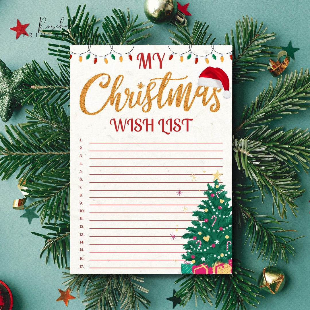 My Christmas Wish List Kids Christmas Wish List Secret Santa Wish List ...