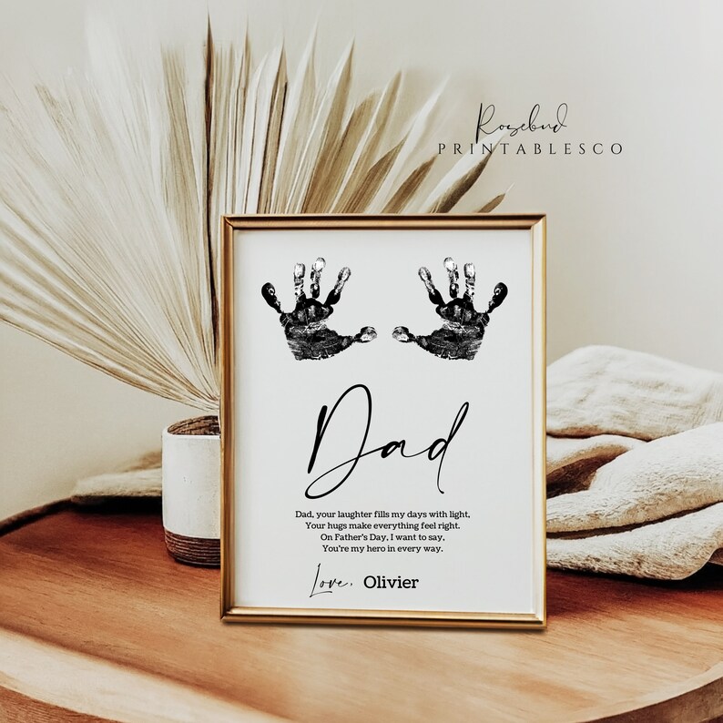 Father's Day Handprint Personalized Keepsake for Dad Gift for Dad ...