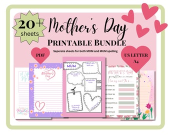 Mother's Day Printable Bundle Mother's Handprint Art Mothers Day Gift ...
