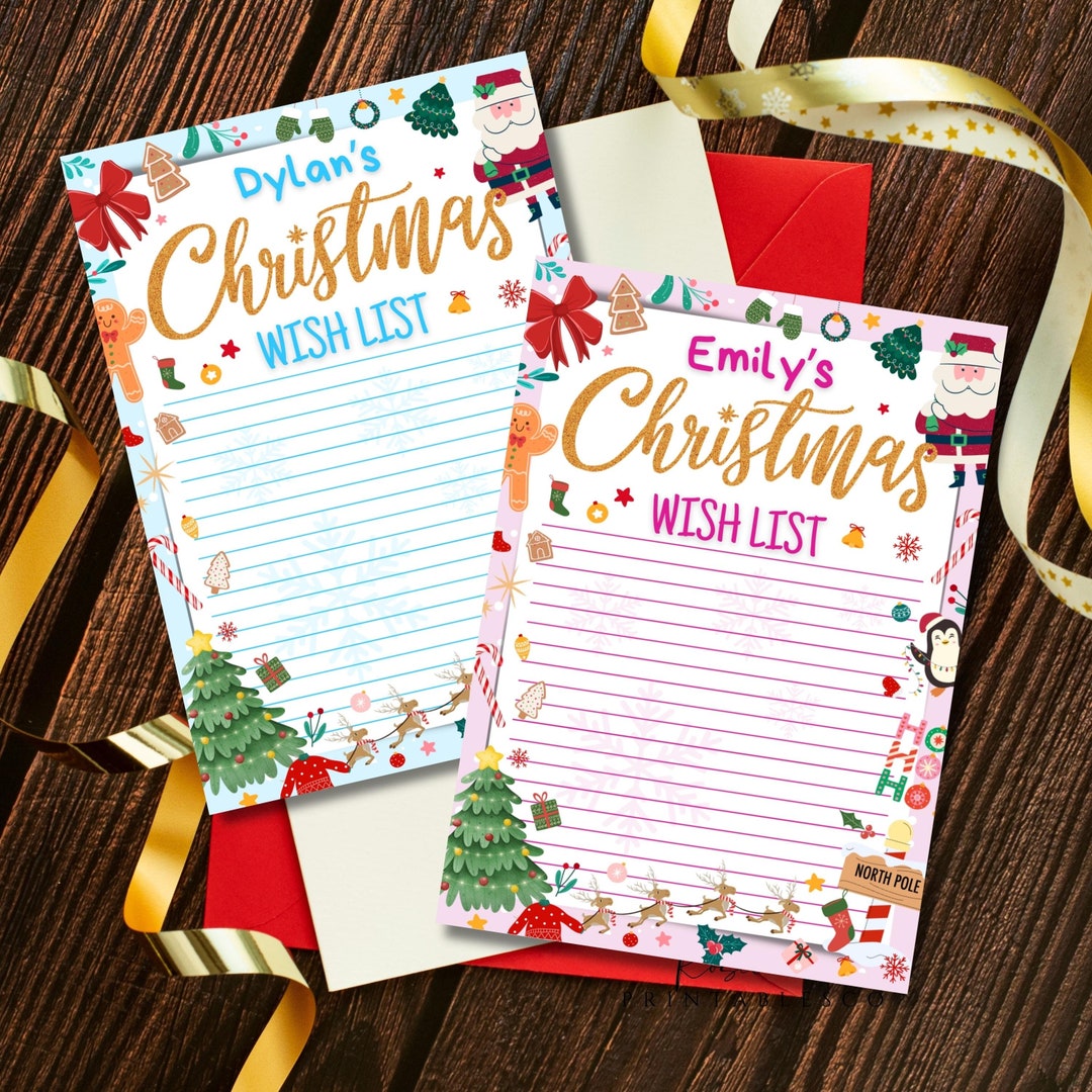 Kids Christmas Wishlist DIY Editable Holiday Wish List Template ...