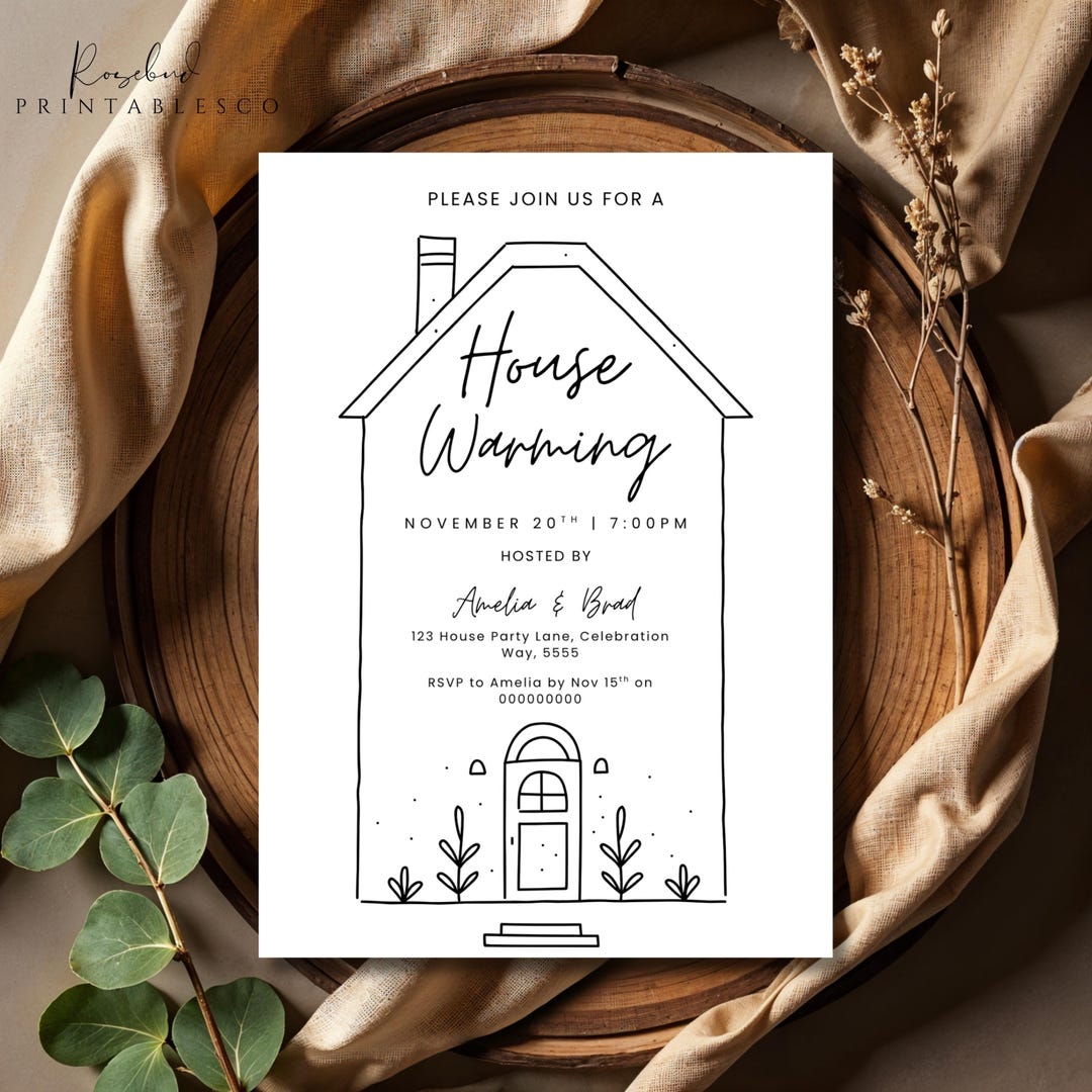 Minimal House Warming Invite Boho Housewarming Invite New House Party ...