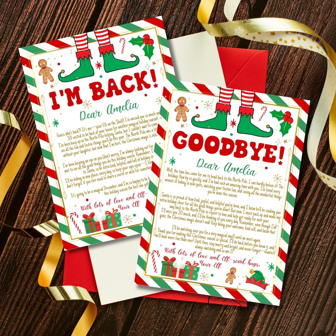 Elf Arrival Letter, Hello and Goodbye Elf Letter From Your Elf, Welcome ...