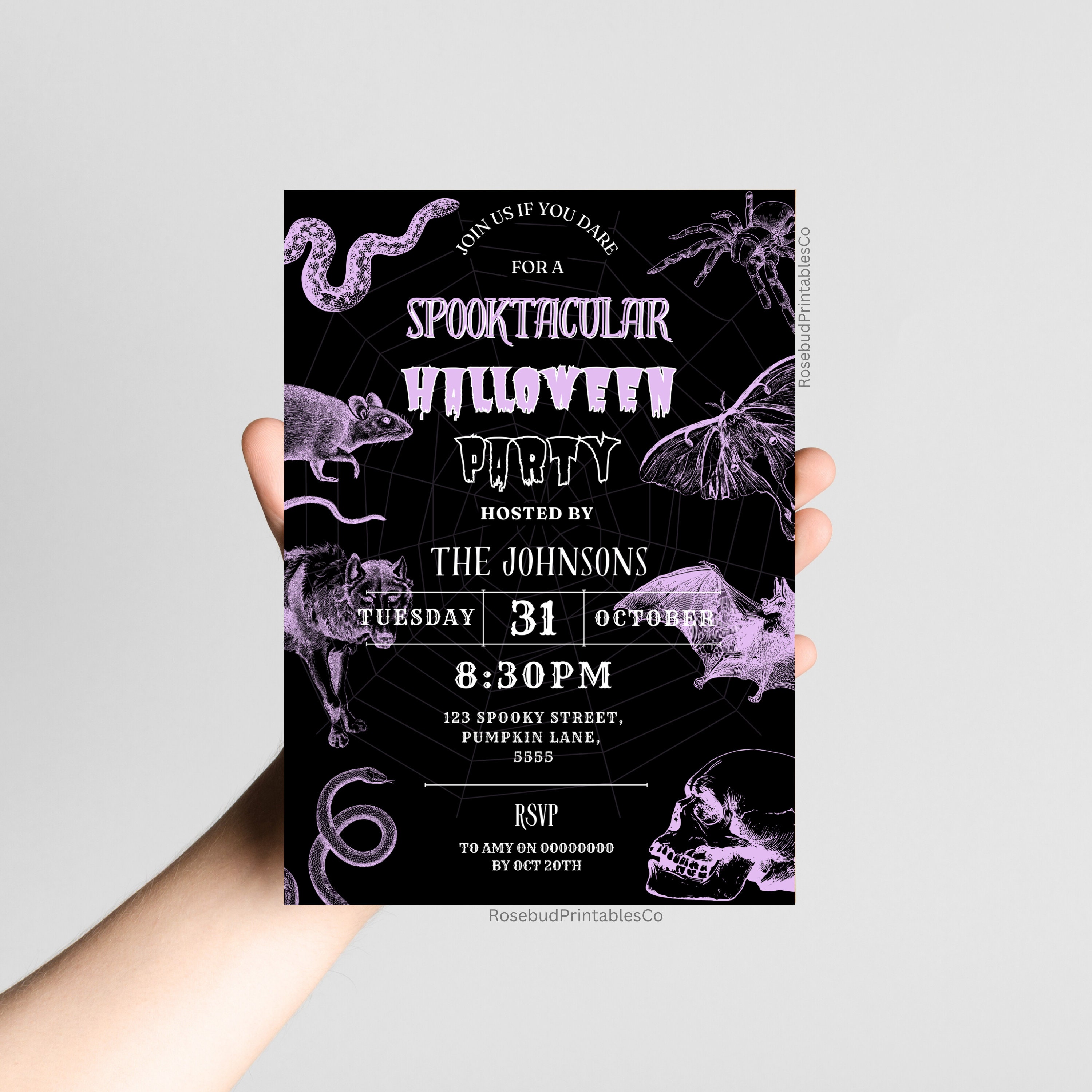 Editable Halloween Birthday Invitation Halloween Ghost Invitation ...