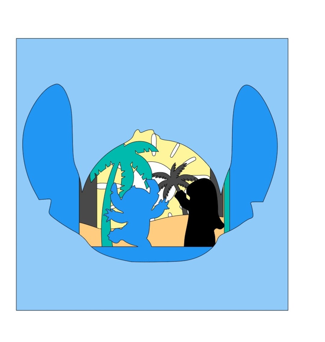 Lilo and Stitch Svg Lantern Box, Shadow Box Svg, Pdf - Etsy