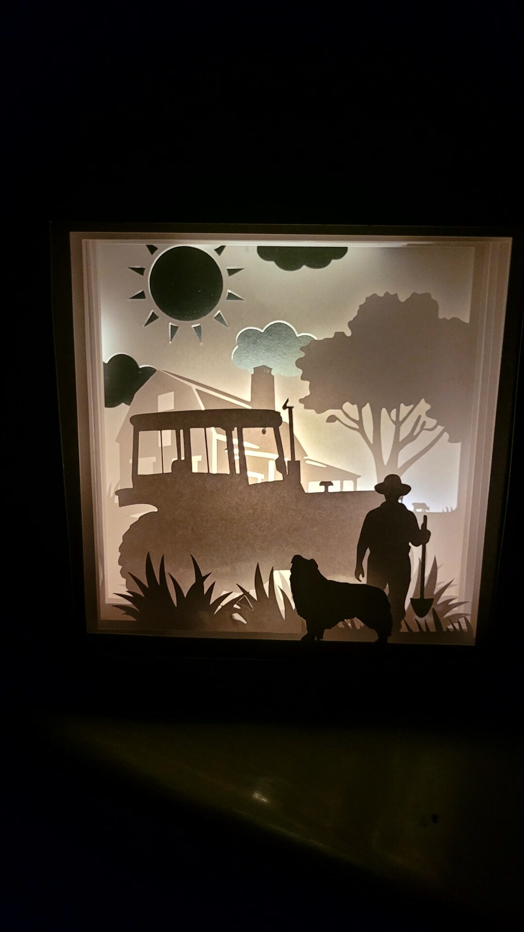 Tractor Shadow Box, Lantern Box, Svg, Dxf, Pdf, Jpeg, Light up Shadow ...