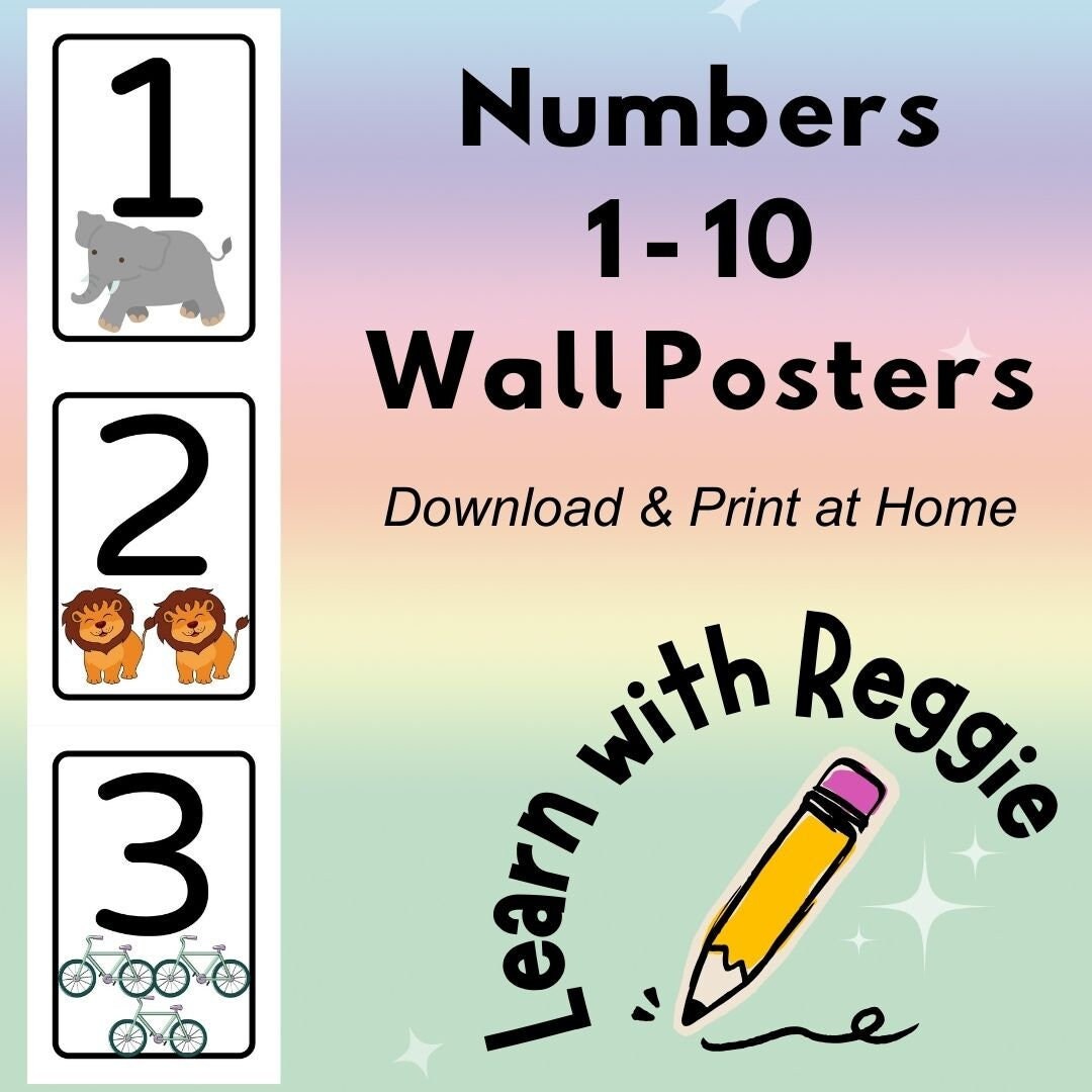 Number 1-10 Posters for Nursery, Bedroom, Classroom Etc. Download ...